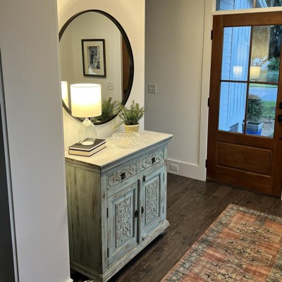 34" Round Decorative Wall Mirror Brass - Threshold™ Designed With ...
