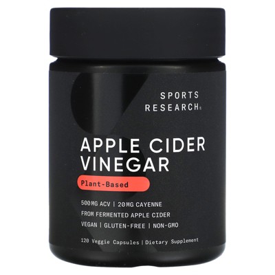 Sports Research Apple Cider Vinegar, 120 Veggie Capsules : Target