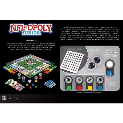 Masterpieces Opoly Kids & Family Board Games - Nfl Opoly Junior. : Target