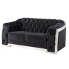 71" Pyroden Loveseat Black Velvet/chrome Finish - Acme Furniture ...