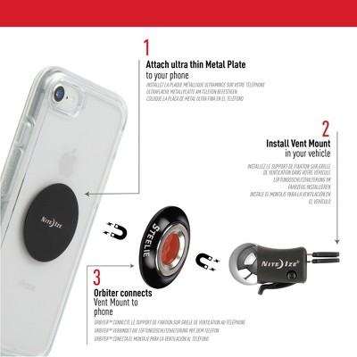 Nite Ize Steelie Orbiter Vent Mount Kit - Magnetic Cell Phone Holder ...