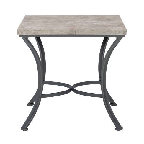 Talley Metal And Faux Concrete Top 3pc Coffee And Side Table Set Coal ...