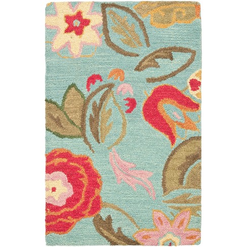 Blossom Blm675 Hand Hooked Accent Rug - Blue/multi - 2'6"x4' - Safavieh ...