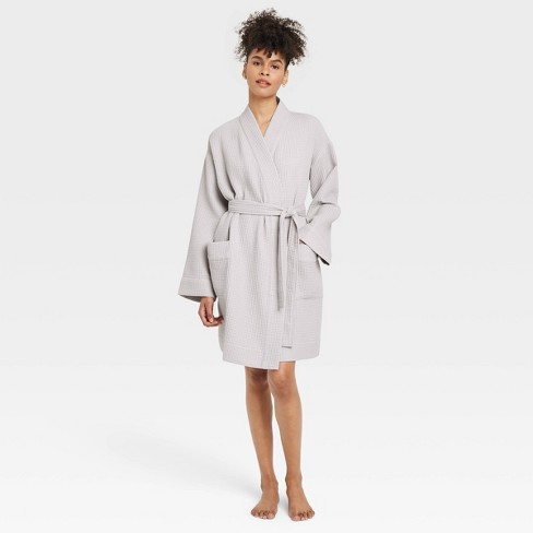 Women's Waffle Robe - Auden™ Light Gray Xs/s : Target