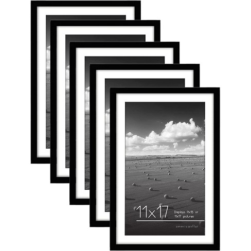 Americanflat 11x17 Picture Frame With Mat For 9x15, Black, 5 Pack : Target