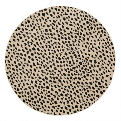 8' Round Daffodil Leopard Print Woven Rug Black/white - Threshold ...