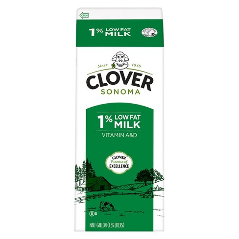 Clover Sonoma 1% Milk - 0.5gal : Target