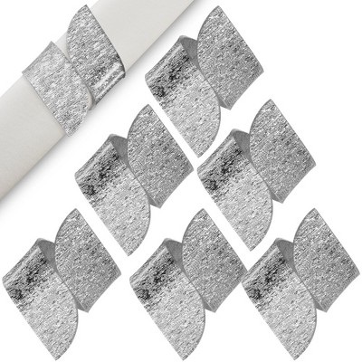 Silver Spoons Elegant Twist Napkin Rings Set Of 6, Glitz Design Napkin ...