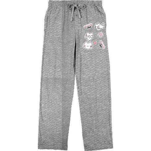 Good Vibes Cat Stickers Men's Heather Gray Sleep Pajama Pants-medium ...