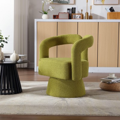 360 Degree Swivel Armchair Olive Green Cuddle Chairs With Wide ...