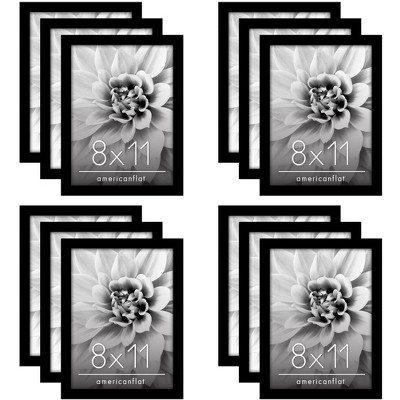Americanflat 8x11 Picture Frame Set To Enhance Wall Decor - Black - 12 ...