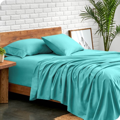 Queen Turquoise 4 Piece Ultra-soft Double Brushed Sheet Set By Bare ...