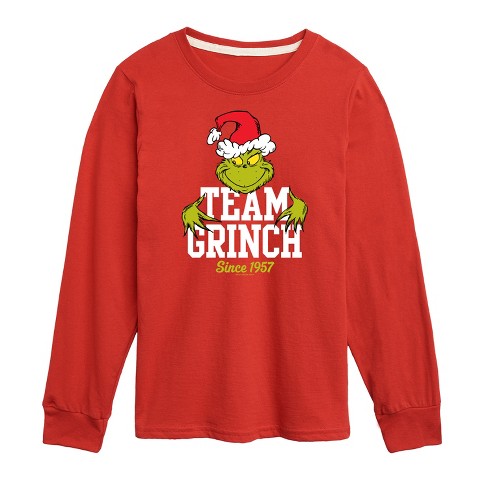 Dr. Seuss The Grinch Christmas Team Grinch Long Sleeve Graphic T-shirt ...