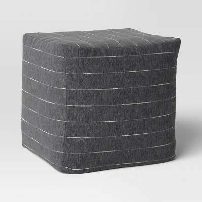 18"x18" Outdoor Patio Pouf Charcoal Dash - Threshold™ : Target