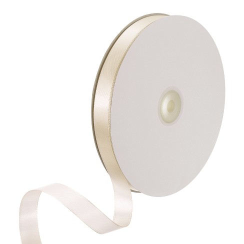 Unique Bargains Silky Polyester Smooth Shiny Fabric Ribbons Beige 5/8 ...