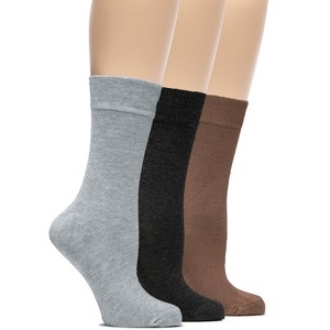 Hugh Ugoli Women's Soft Breathable Bamboo Dress Crew Socks 3 Pairs : Target