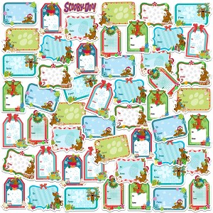Scooby-Doo Christmas Labels 50Ct Vinyl Large Deluxe Stickers Variety ...