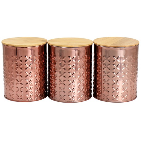Megachef 3 Piece Aluminum Canister Set In Copper : Target