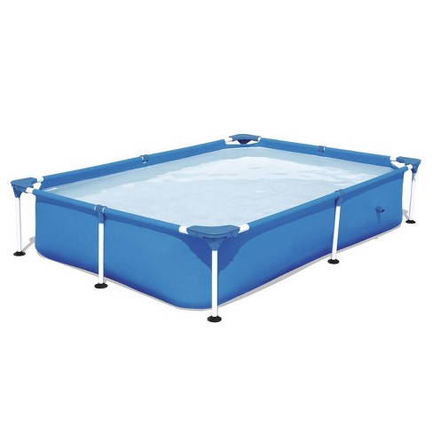 Pool Central 7.25ft X 4.9ft Rectangular Framed Above Ground Swimming ...