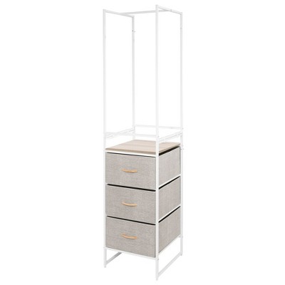 mDesign Closet Storage Unit with 3 Drawers and Garment Rack : Target