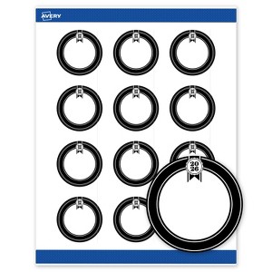 Avery® Matte 2" Diameter Labels, Black & White Seal, 240ct : Target
