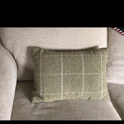 Oblong Windowpane Woven Decorative Throw Pillow Green - Threshold™ : Target
