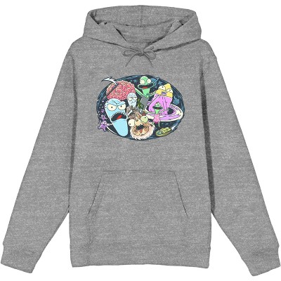 Solar Opposites Character Group Mens Athletic Gray Graphic Hoodie : Target
