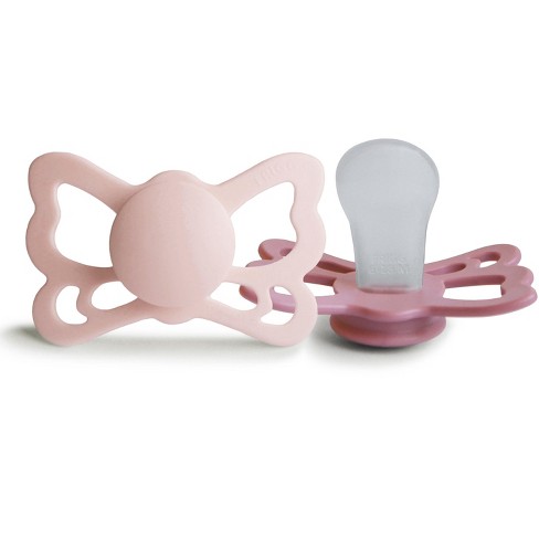 Frigg Butterfly Anatomical Silicone Pacifier 2-pack (6-18 Months) Blush ...