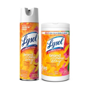 Lysol Brand New Day Mango & Hibiscus Disinfectant Spray - 19oz + 80ct ...