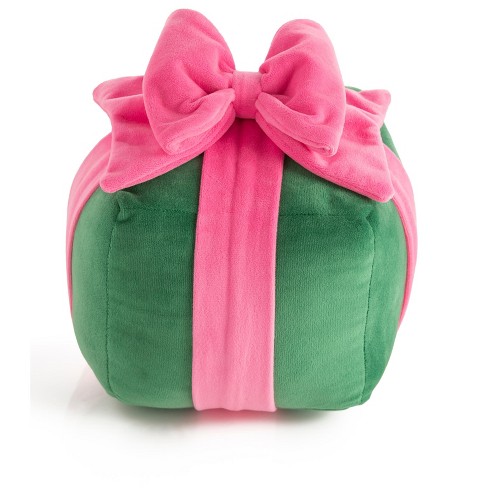 Shiraleah Small Gift Box Shaped Pillow, Green : Target