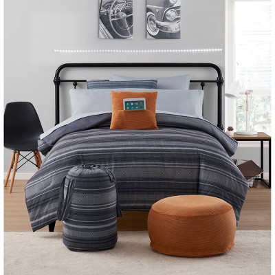 Full/queen 3pc Multi Stripe Comforter Set Gray - Truly Soft : Target