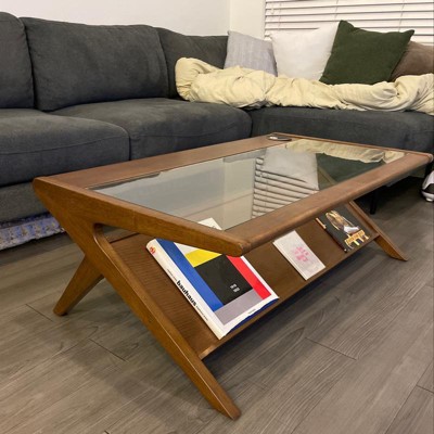 Rocket Coffee Table With Tempered Glass Pecan : Target