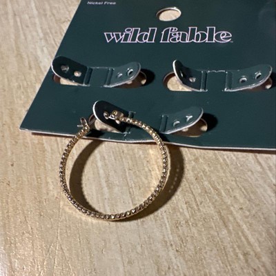 Frozen Chain And Chunky Hoop Trio Earring Set 3pc - Wild Fable™ Gold ...