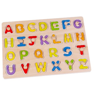 Toysters 26 Piece Wooden Chunky Abc Alphabet Peg Puzzle Preschool ...