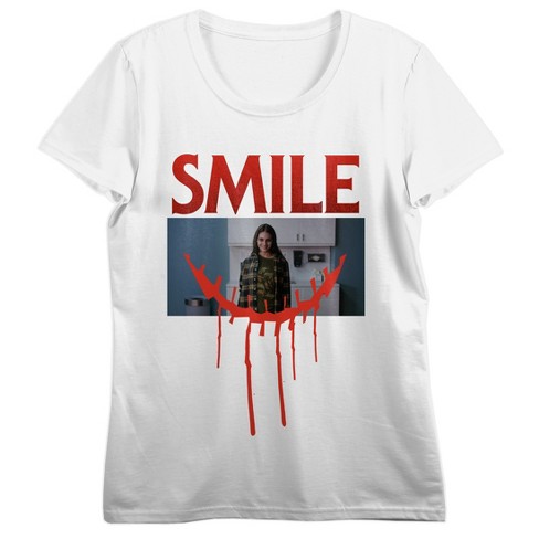 Smile Drip Art Screenshot Crew Neck Short Sleeve Women's White T-shirt ...