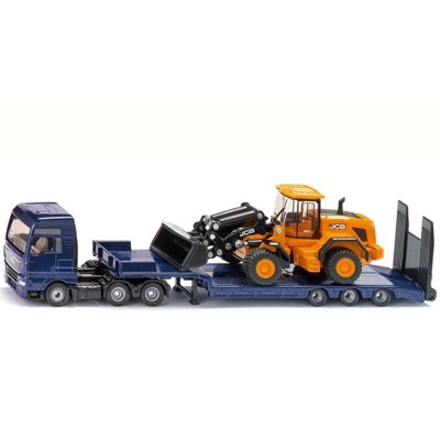 Man Truck Blue Metallic With Low Loader Trailer And Jcb 457 Wheel ...