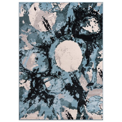 World Rug Gallery Contemporary Abstract Circles Area Rug - Blue 5'x7 ...