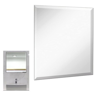 Hamilton Hills 24" X 24" Beveled Frameless Square Mirror : Target