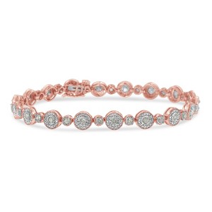 Haus of Brilliance 7 Inch 10K Rose Gold Plated Sterling Silver 1 1/3 ...