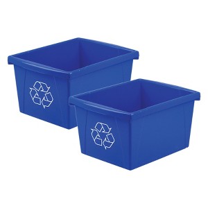 Storex 4 Gallon Recycling Bin, Blue, Pack of 2 : Target