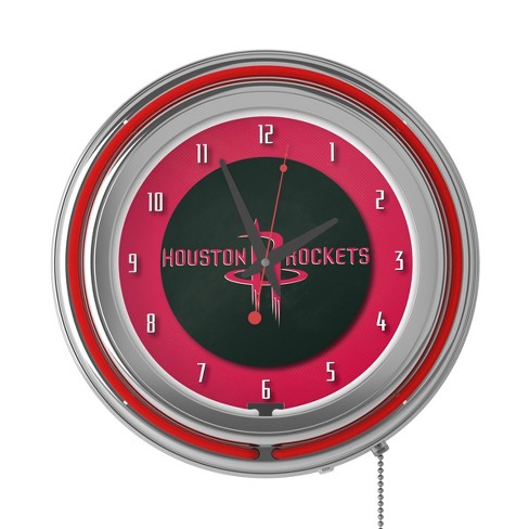 Houston Rockets Logo Retro Neon Wall Clock : Target