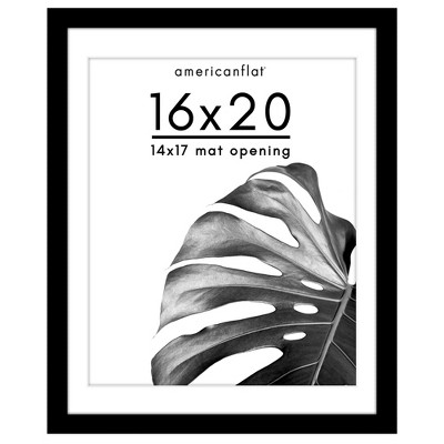 Americanflat Poster Frame 16x20 Inches With 14x17 Mat - Black Wooden ...