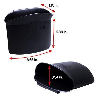Zone Tech Mini Portable Hanging Car Garbage Can- Black Universal Trash ...