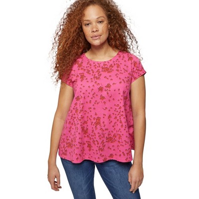 Ellos Women's Plus Size Trapeze Knit Tee - 18/20, Tropical Raspberry ...