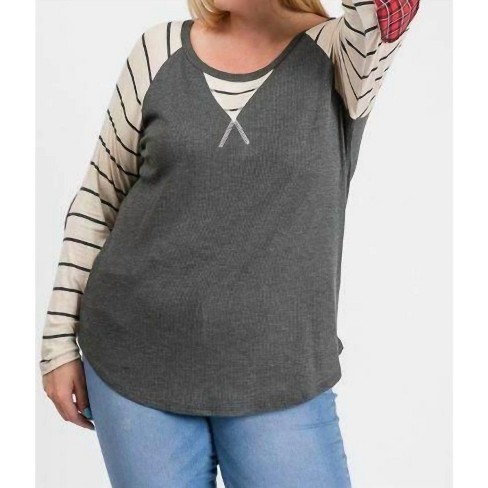 Women's Plus Stripe Top - 7th Ray 2x : Target