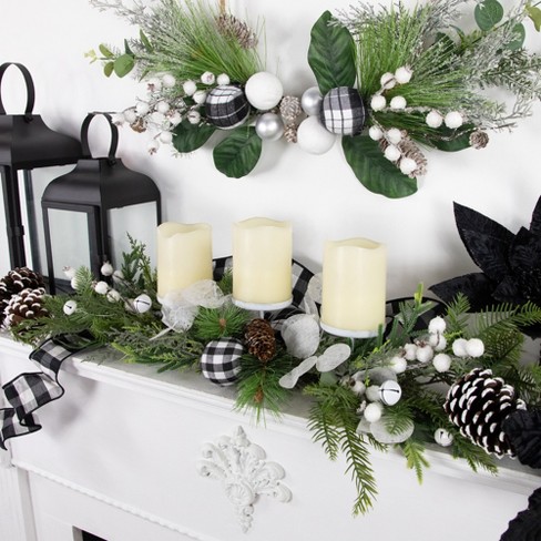 Northlight Mixed Foliage And Pinecone Christmas Pillar Candle Holder ...