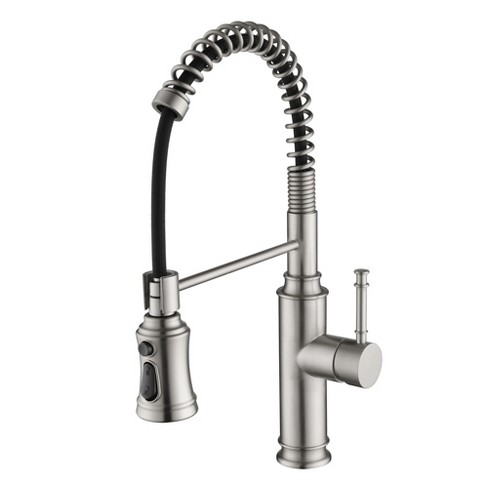 Kitchen Sink Faucet With Pull Out Spring Sprayer, High Arc, Stainless ...