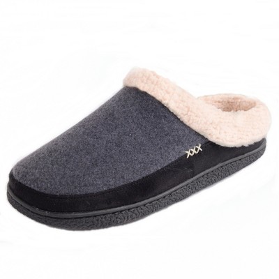Alpine Swiss Paul Mens Memory Foam Fleece Clog Slippers House Shoes ...