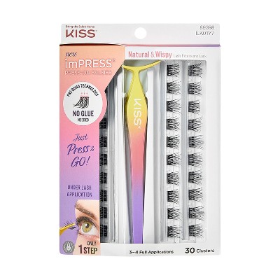 Kiss Impress Press-on Falsies No-glue False Eyelash Clusters Kit ...