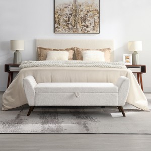 GDFStudio Rupert Modern 60 Inch Upholstered Storage Bench with Hidden ...